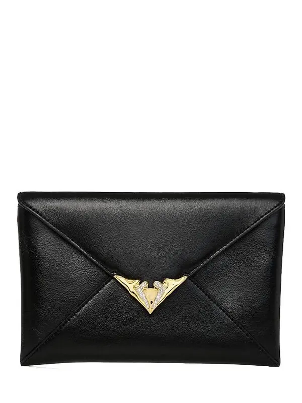 Alexis Bittar Leather Envelope Clutch - Black