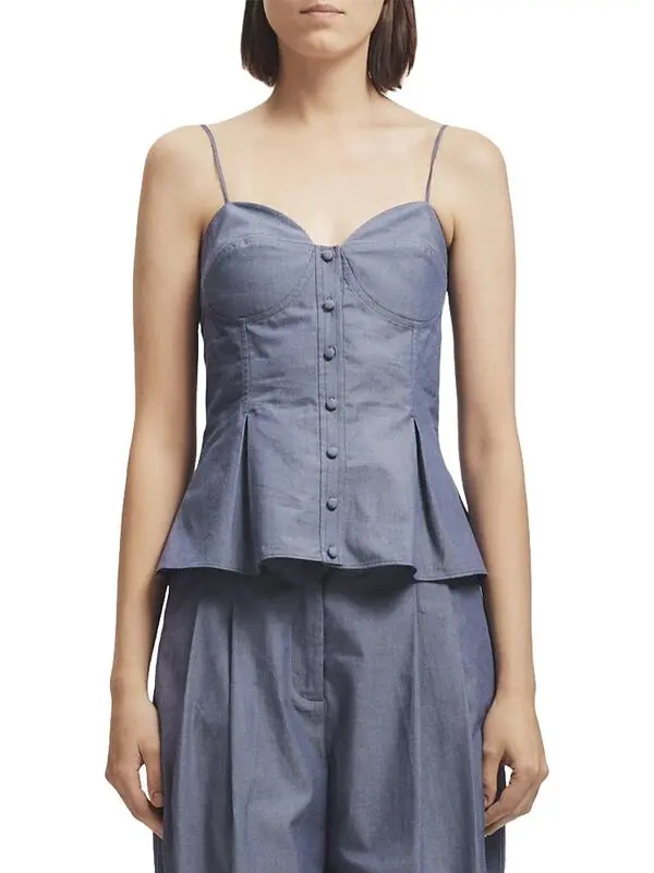 SAINT ART Chaya Peplum Hem Top - Chambray