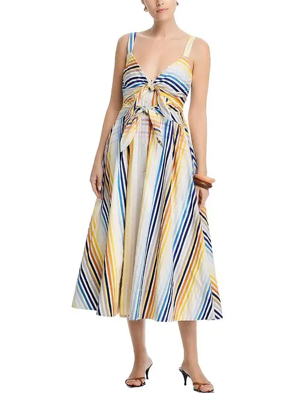 TOCCIN Wren Double Tie Front Midi Dress - Sunset
