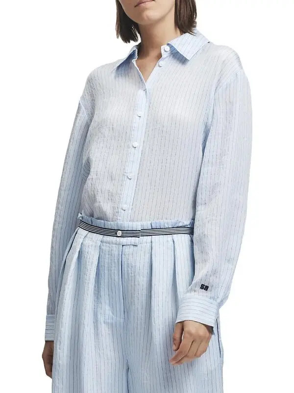 SAINT ART Lanette Pinstriped Blouse - Sky Blue
