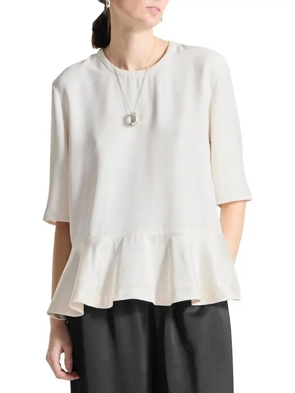 SAINT ART Holt Peplum Top - Ivory