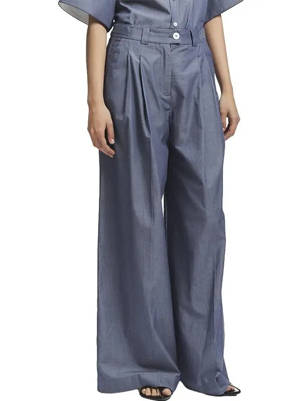 SAINT ART Kingsley Wide Leg Pants - Chambray