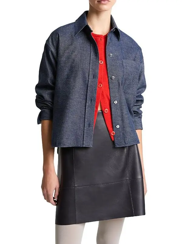 Vince Cropped Long Sleeve Shirt - Indigo
