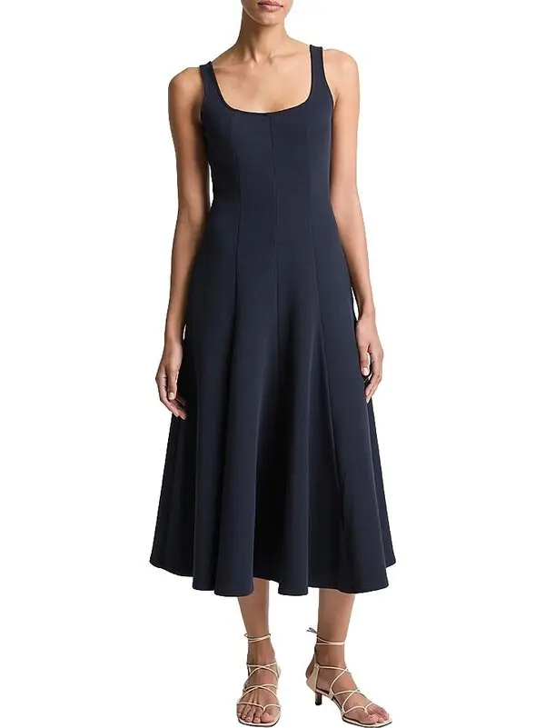 Vince Square Neck Seamed Dress - Eclipse