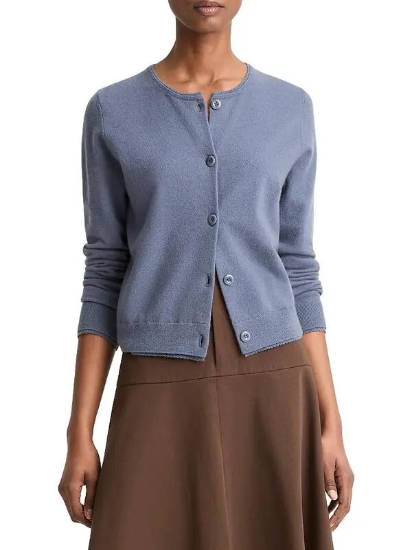Vince Scallop Trim Cardigan Sweater - Azul