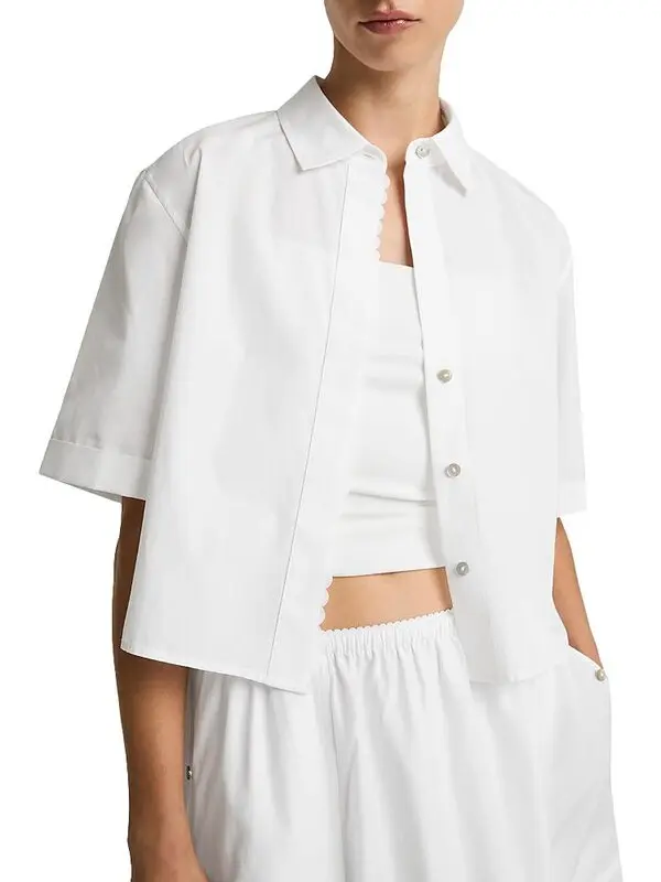 Vince Scalloped Cotton Top - Optic White