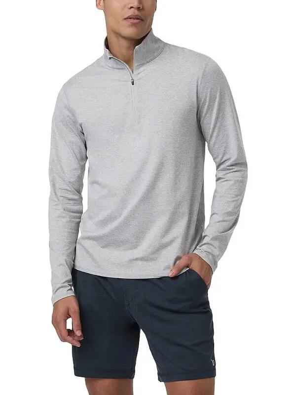 Vuori Ponto Half Zip Pullover - Light Heather Grey