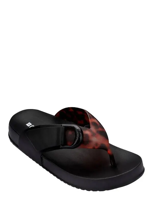 Melissa Cozy Thong Flip Flop Sandals - Black/clear
