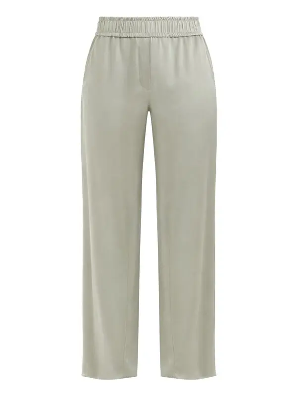 Brunello Cucinelli Silk Satin Track Pants - Green