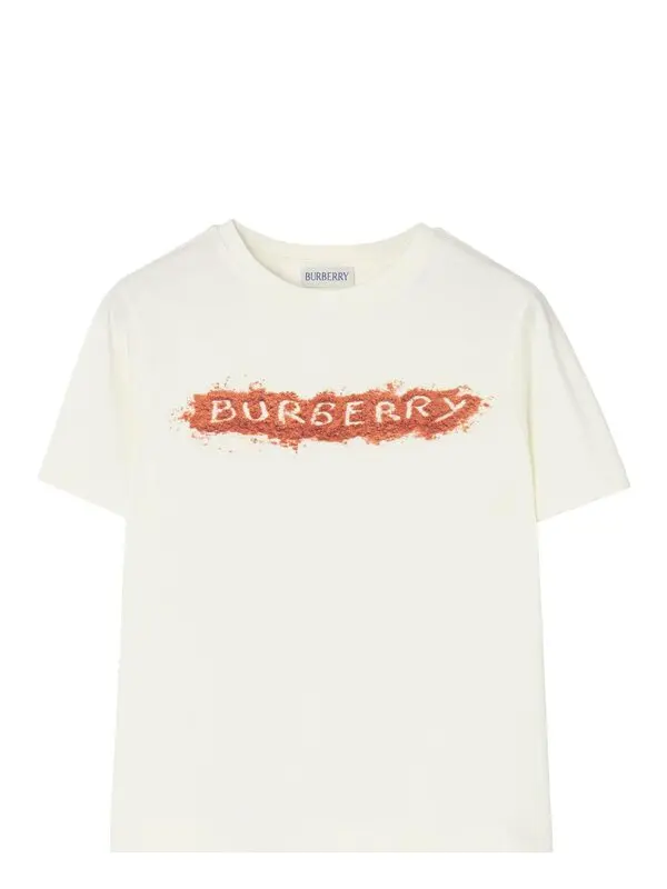 Burberry Sandy Logo Cotton T-shirt - Chalk White