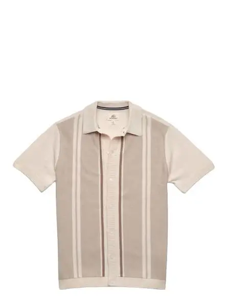 SURFSIDE SUPPLY CO. Brent Stripe Knit Shirt - Beige