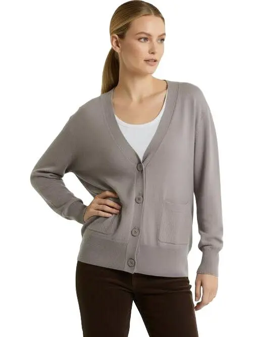 Majestic Filatures Long Sleeve Organic Cotton Knit Cardigan - Orage