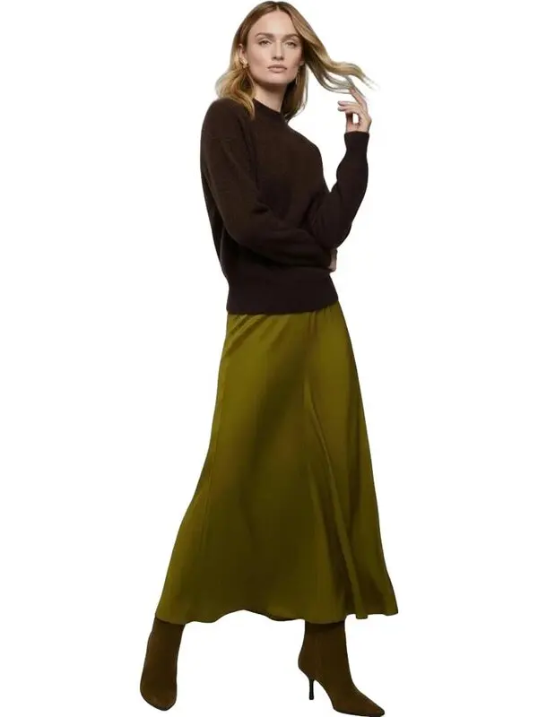 Majestic Filatures Cashmere Blend Long Sleeve Crewneck Sweater - Chocolat