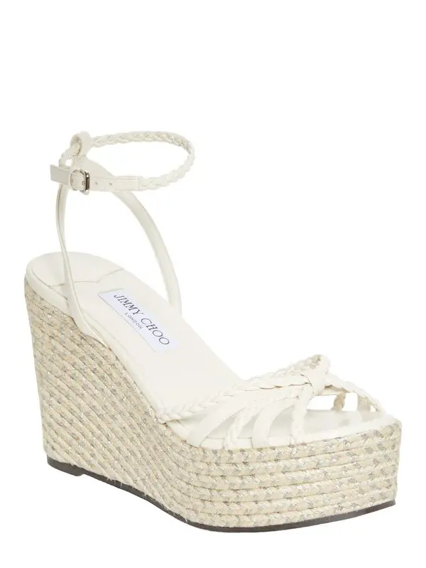 JIMMY CHOO Dree Platform Espadrille Sandal - Latte