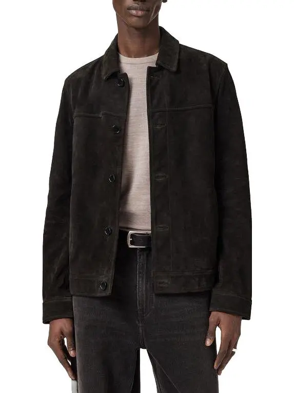 ALLSAINTS Nates Suede Jacket - Tanner Black