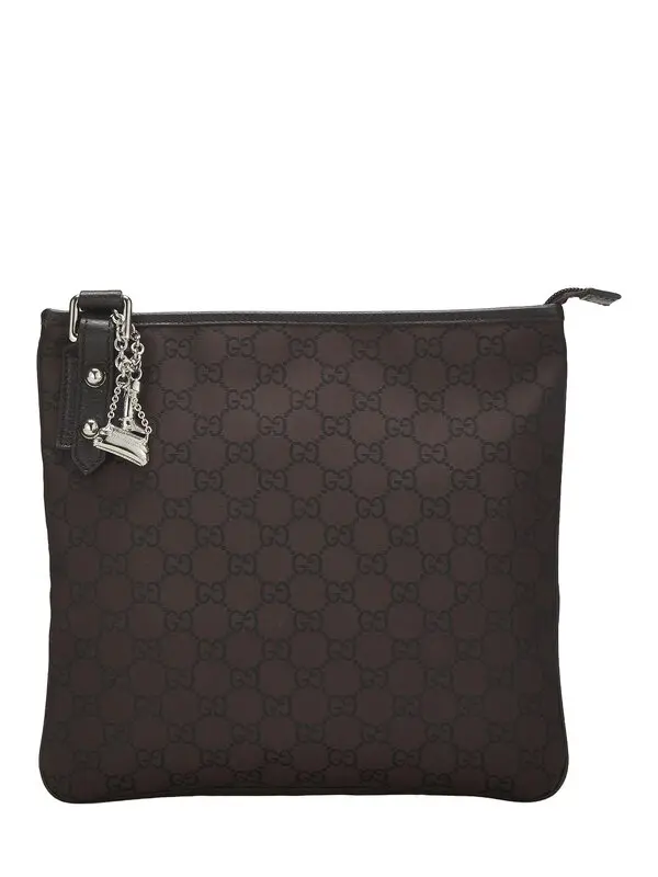Gucci Gg Nylon Messenger - Brown