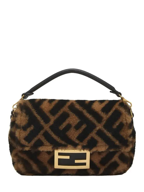 Fendi Shearling Baguette - Brown