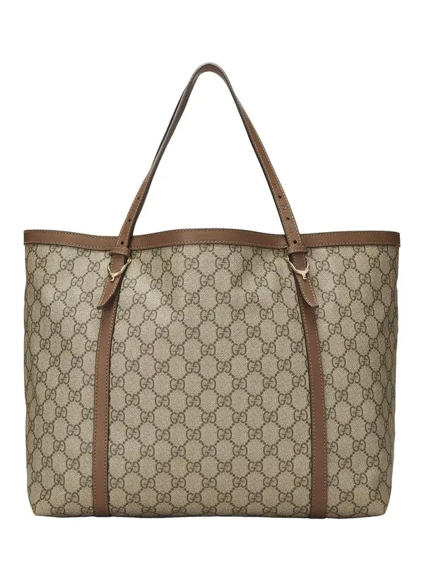 Gucci Gg Supreme Tote - Brown