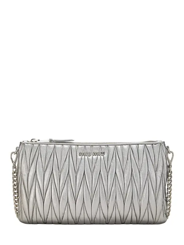 Miu Miu Nappa Crossbody - Silver