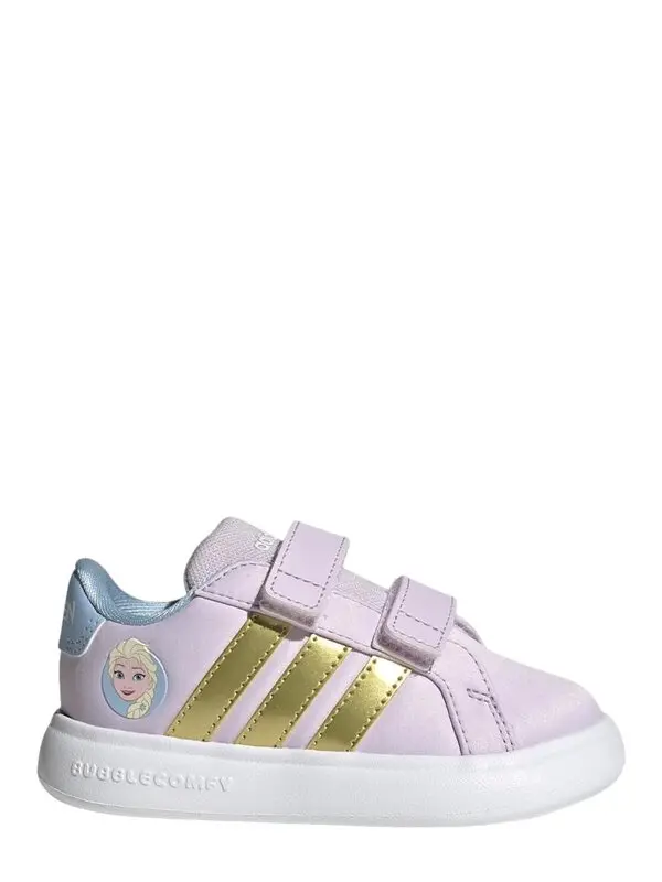 Adidas Grand Court 3.0 Disney Frozen Elsa Sneakers - Ice Lavender/gold Metallic/glow Blue