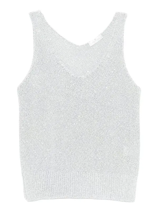 PANICALE V-neck Knitted Vest - Silver