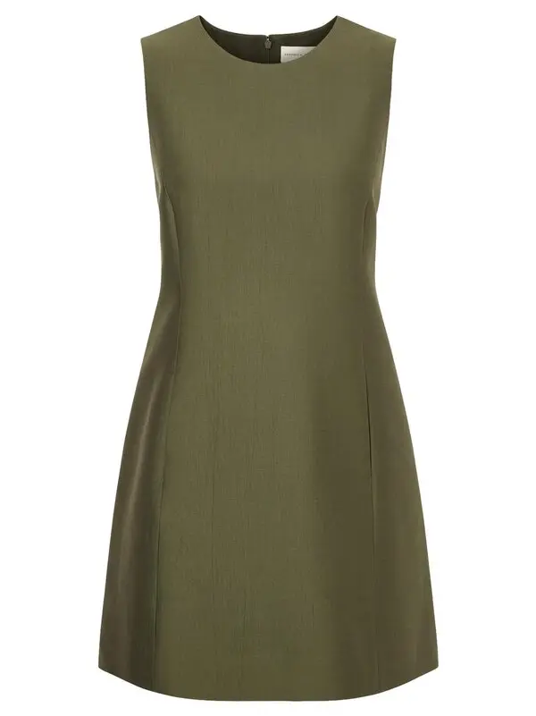 Veronica De Piante Melodie Cotton And Silk-blend Mini Dress - Green