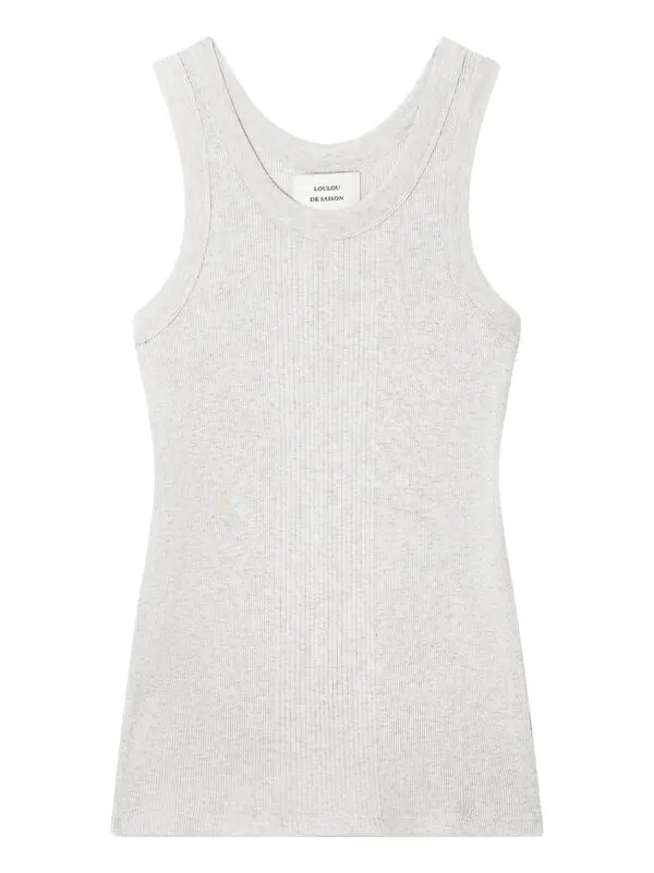 Loulou De Saison Limba Ribbed Cotton-jersey Tank - Gray