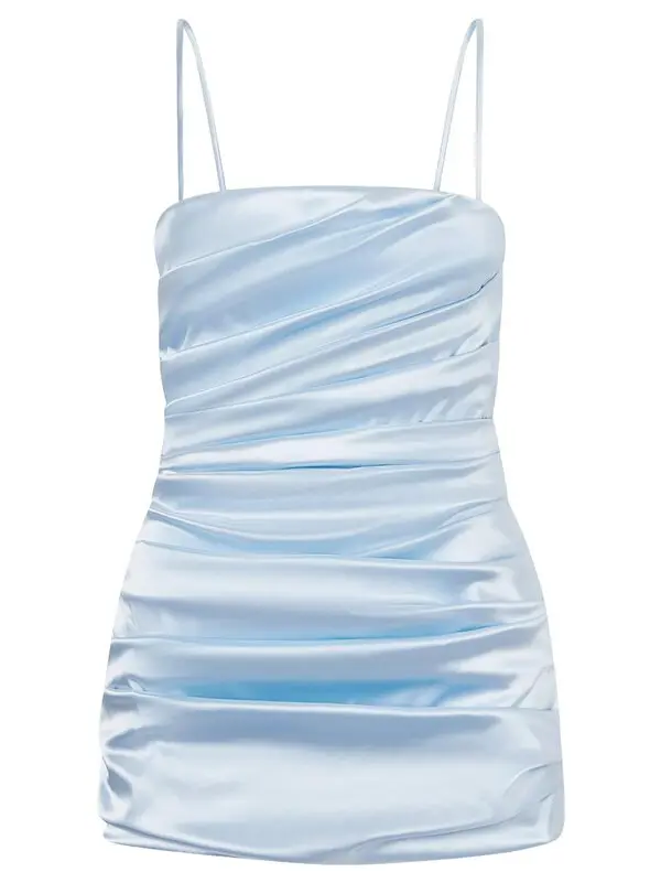 Dolce & Gabbana Draped Satin Mini Dress - Blue