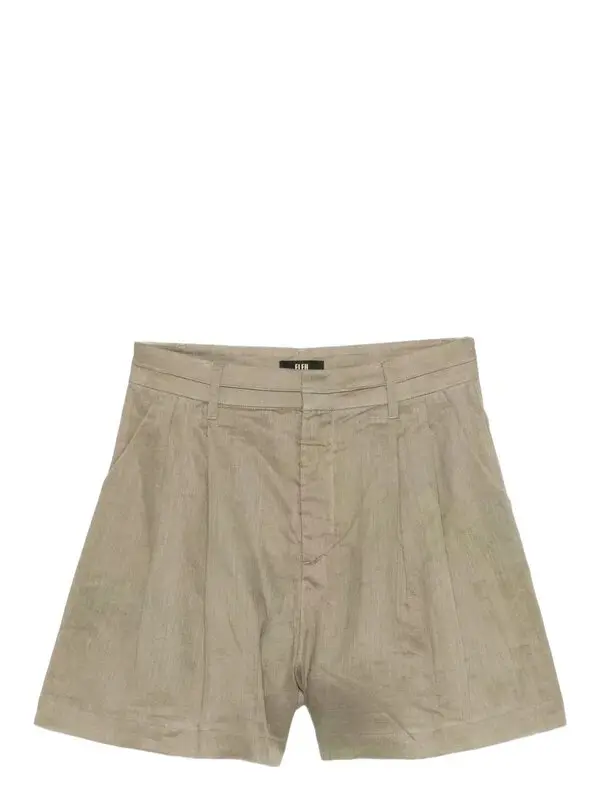 ELEH Pleated Regular Fit Shorts - Brown