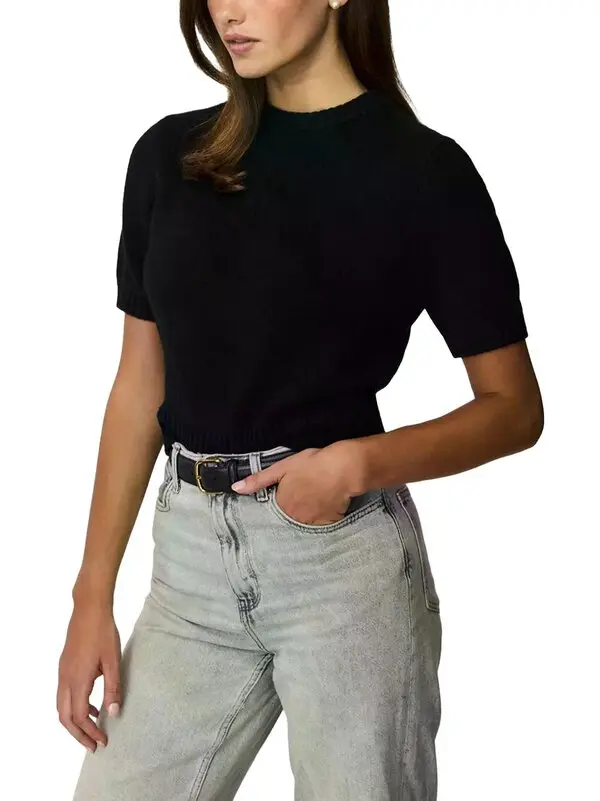 TOCCIN Elsie Short-sleeved Pullover Sweater - Black