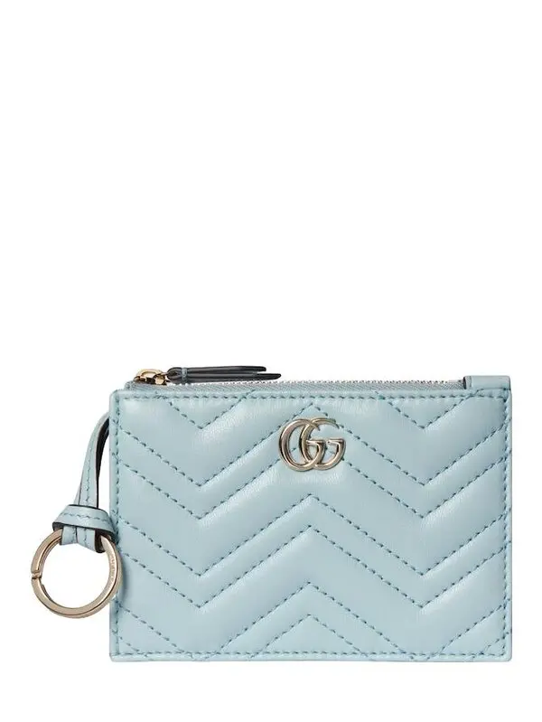 Gucci Gg Marmont Zip Key Pouch - Blue