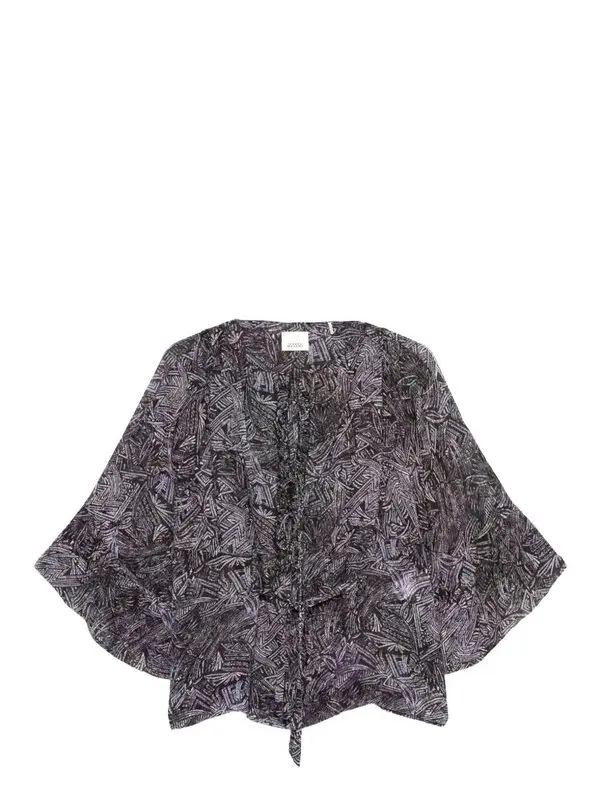 Isabel Marant Étoile Tekia Abstract-print Ruffled Shirt - Black