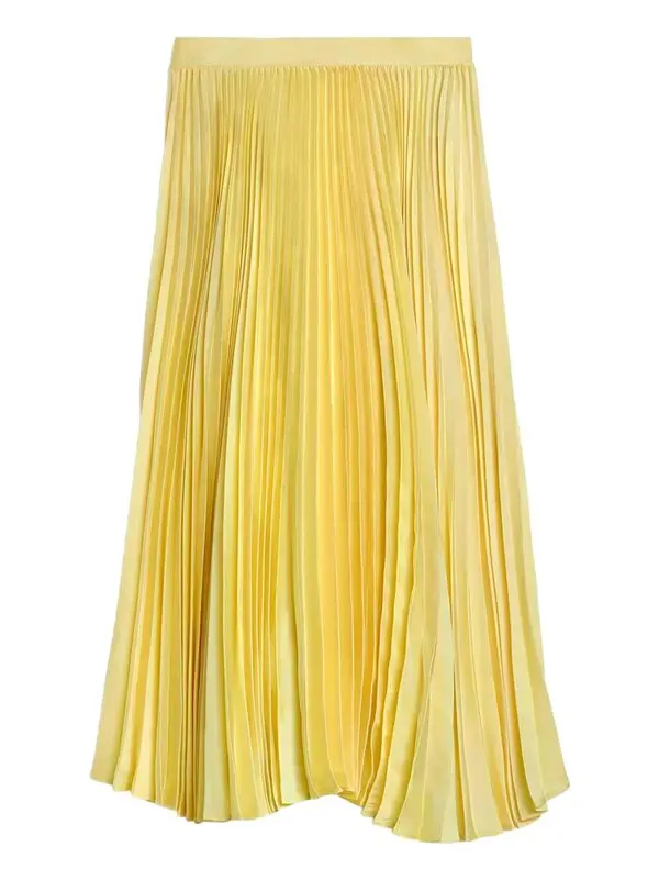 JIL SANDER Pleated Midi Skirt - Yellow