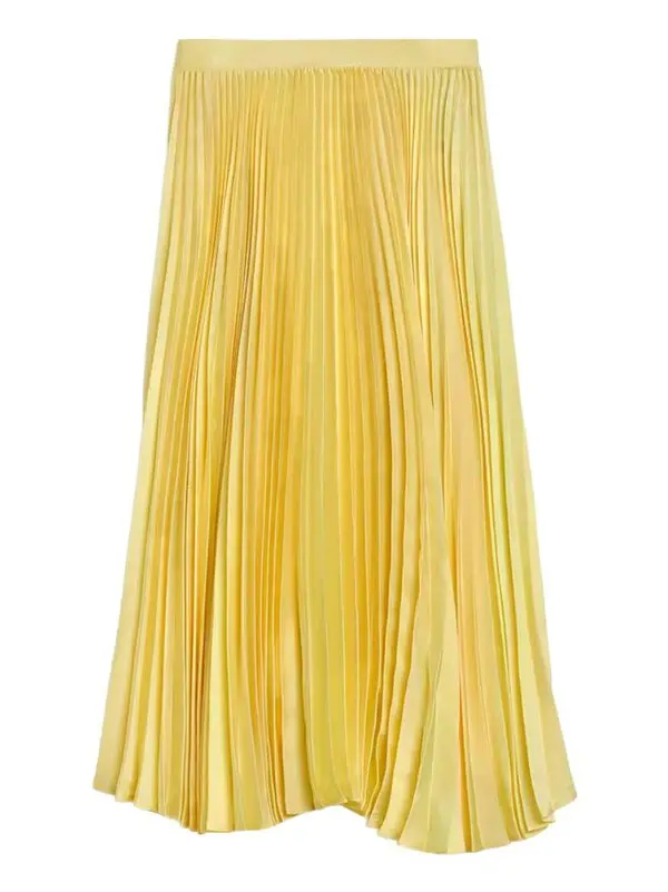 JIL SANDER Pleated Midi Skirt - Yellow