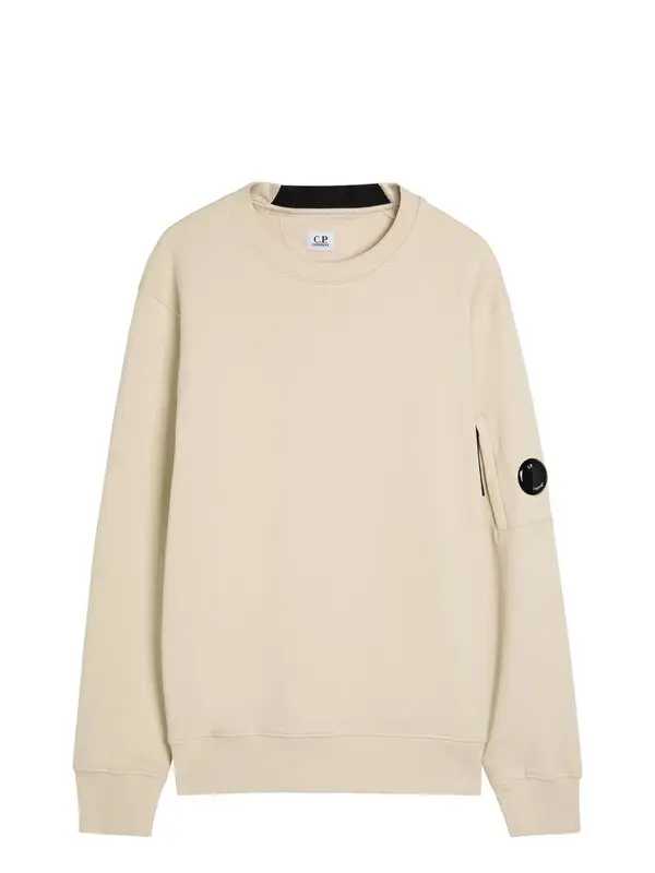 C.P. COMPANY Cotton Sweatshirt With Logo Detail - Beige
