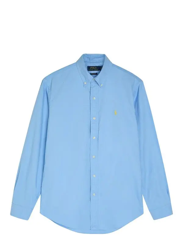 Polo Ralph Lauren Logo-embroidered Cotton Shirt - Light Blue