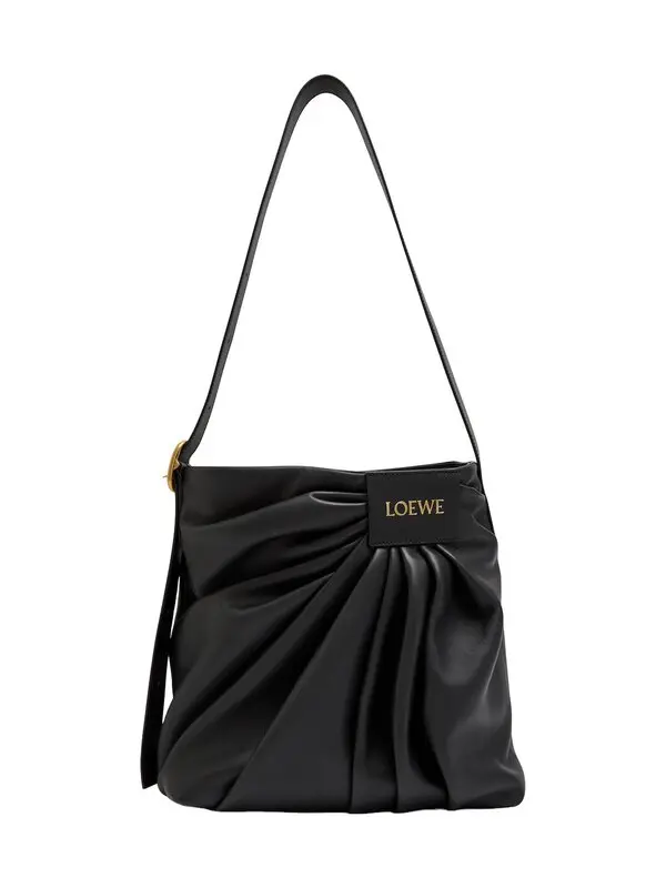 Loewe Draped Leather Tote Bag - Black