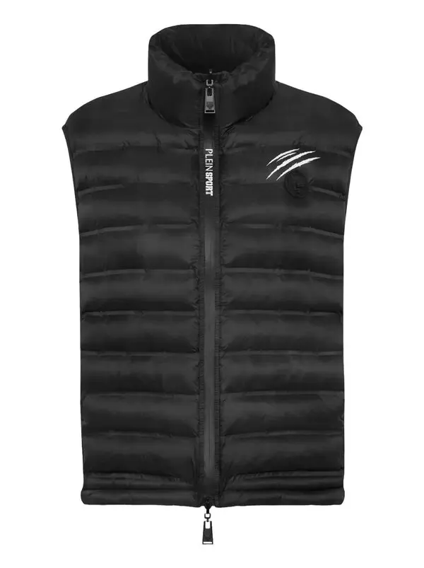 PLEIN SPORT Claw-print Quilted Vest - Black