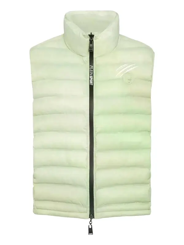 PLEIN SPORT High-neck Sleeveless Gilet - Green