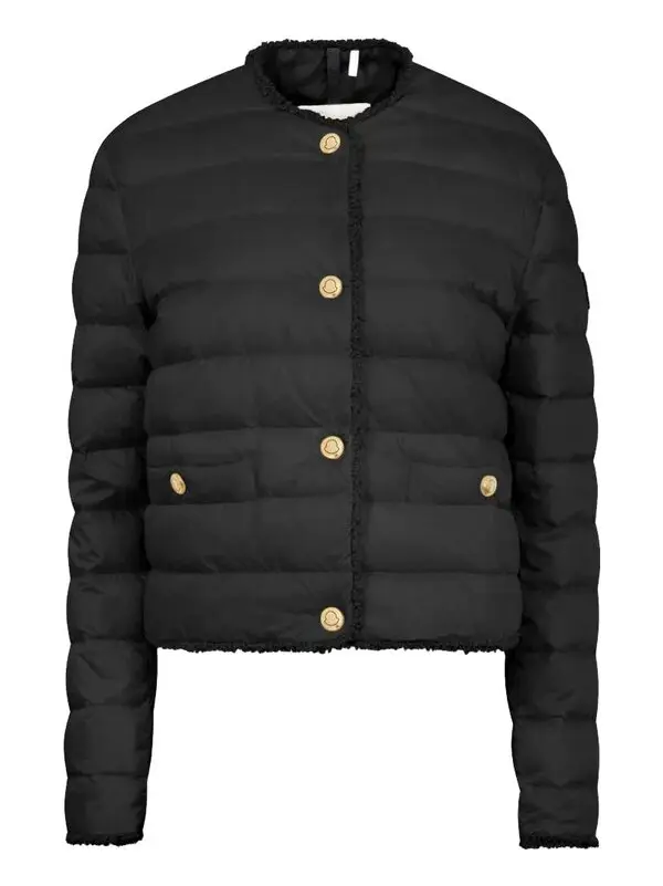 Moncler Fleurs Bouclé-trim Jacket - Black