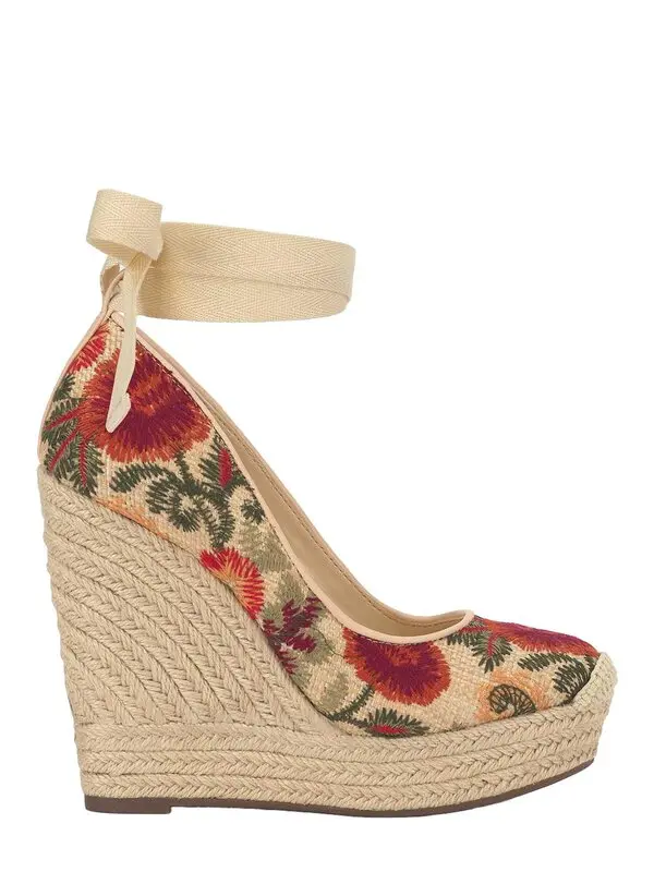 Vince Camuto Zexie Platform Wedge - Floral Raffia