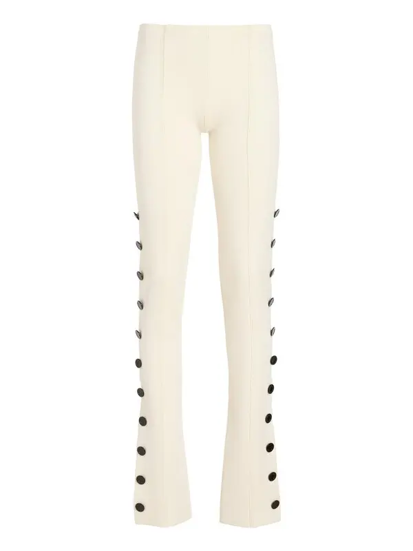 Proenza Schouler Martina Button-embellished Skinny Pants - Off-white