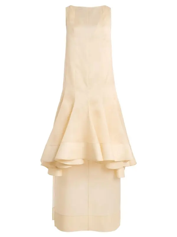 Altuzarra Roseland Silk Maxi Dress - Light Grey