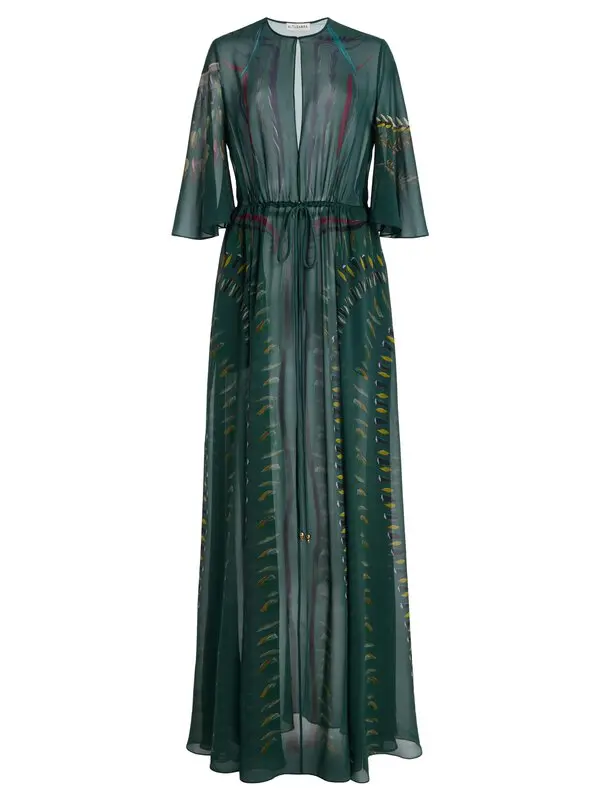 Altuzarra Thessaly Silk Maxi Dress - Dark Green