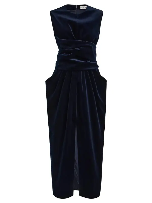 Altuzarra Tippi Cotton-blend Midi Dress - Navy