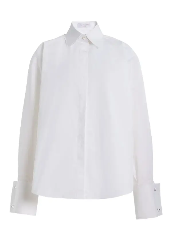 Michael Kors Frayed Cotton Button-down Shirt - White