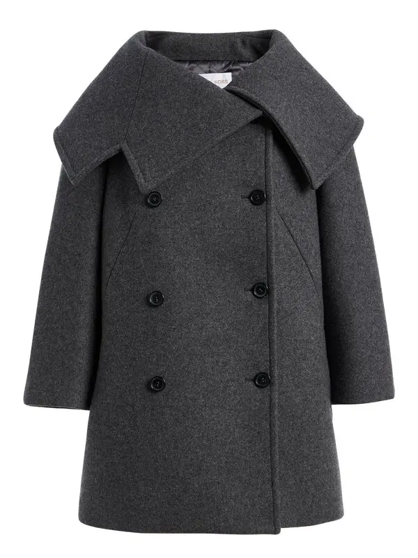 Michael Kors Virgin-wool Coat With Portrait Collar - Dark Grey