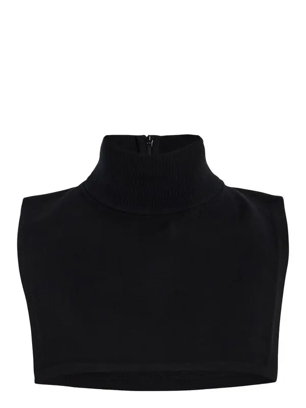Michael Kors Collared Knit Dickey Top - Black