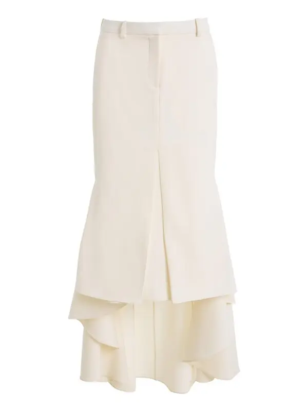 Michael Kors High-low Virgin Wool Maxi Skirt - Ivory