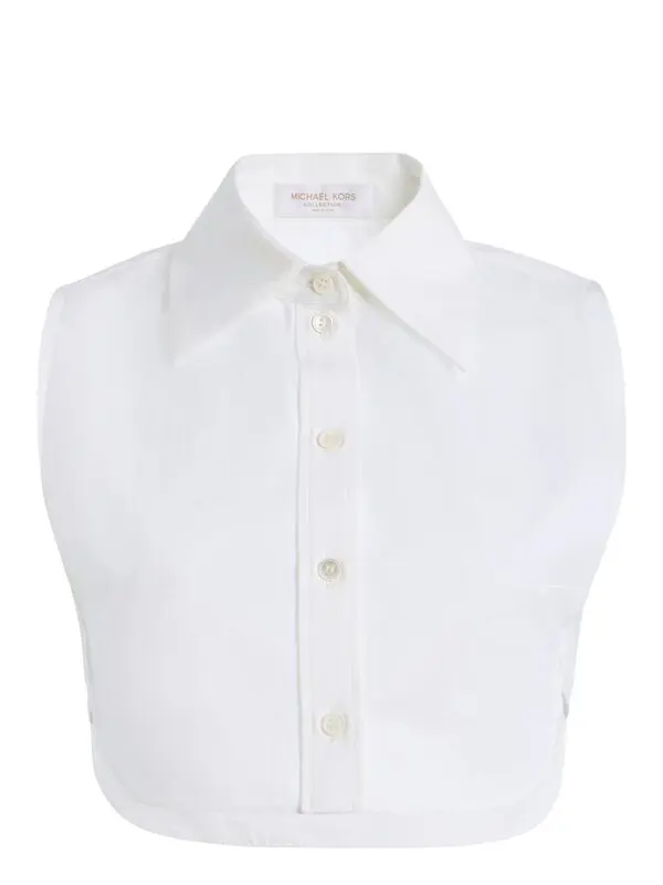 Michael Kors Collared Cotton Dickey Top - White